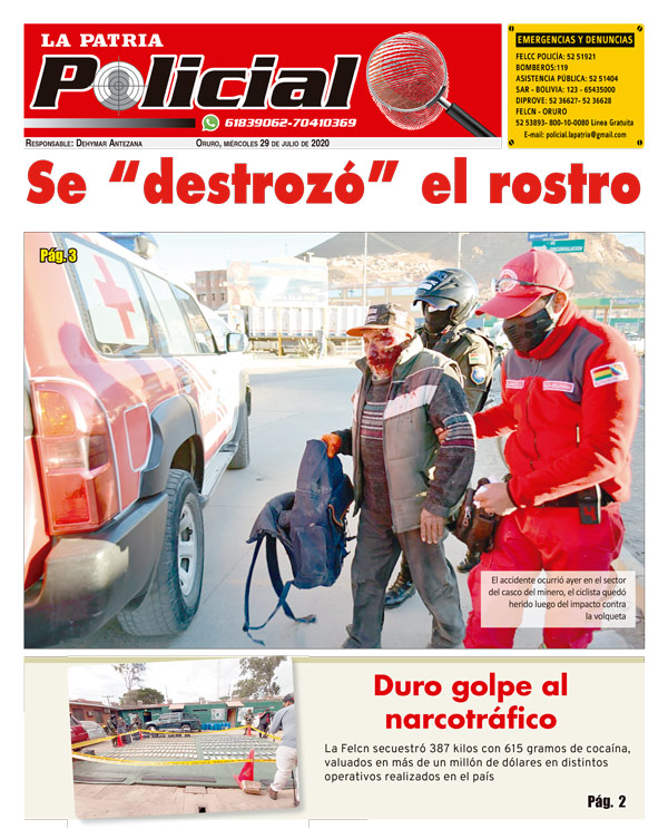 PDF La Patria Policial, Miércoles 29 de Julio de 2020 - Periódico La Patria