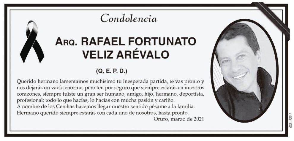 Condolencia: Arq. RAFAEL FORTUNATO VELIZ ARÉVALO (Q. E. P. D.) - La ...