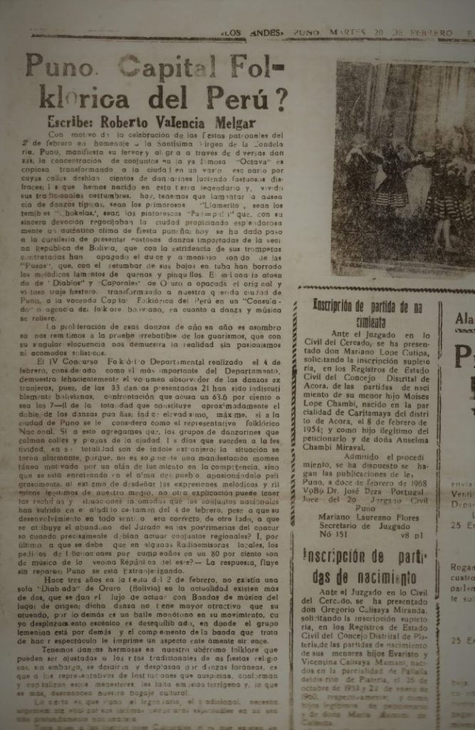 Puno es un “consulado” o agencia del folklore boliviano - La Patria 3.0 ...