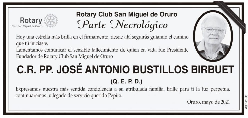 Parte Necrológico: C.R. PP. JOSÉ ANTONIO BUSTILLOS BIRBUET (Q. E. P. D ...
