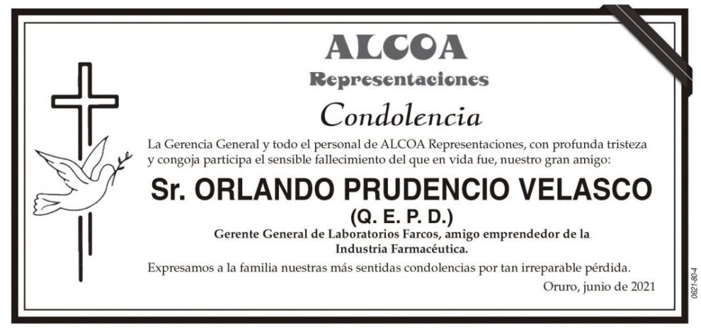 Condolencia: Sr. ORLANDO PRUDENCIO VELASCO (Q. E. P. D.) - La Patria 3. ...