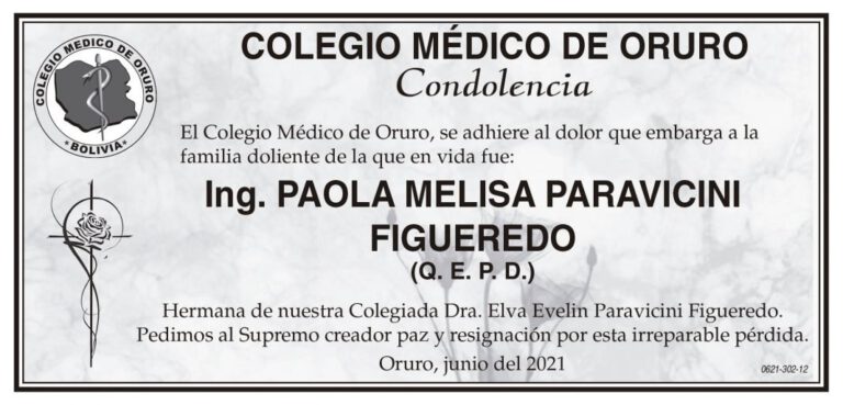 Condolencia: Ing. PAOLA MELISA PARAVICINI FIGUEREDO (Q. E. P. D.) - La ...