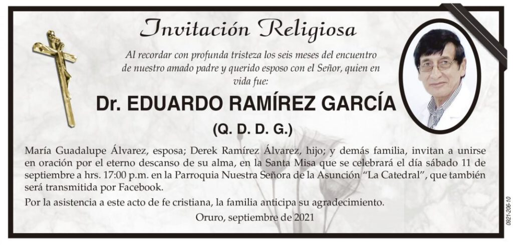 Invitación Religiosa: Dr. EDUARDO RAMÍREZ GARCÍA (Q. D. D. G.) - La ...