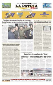 Portadas impresas, miércoles 15 de enero de 2020 - La Patria 3.0 ...